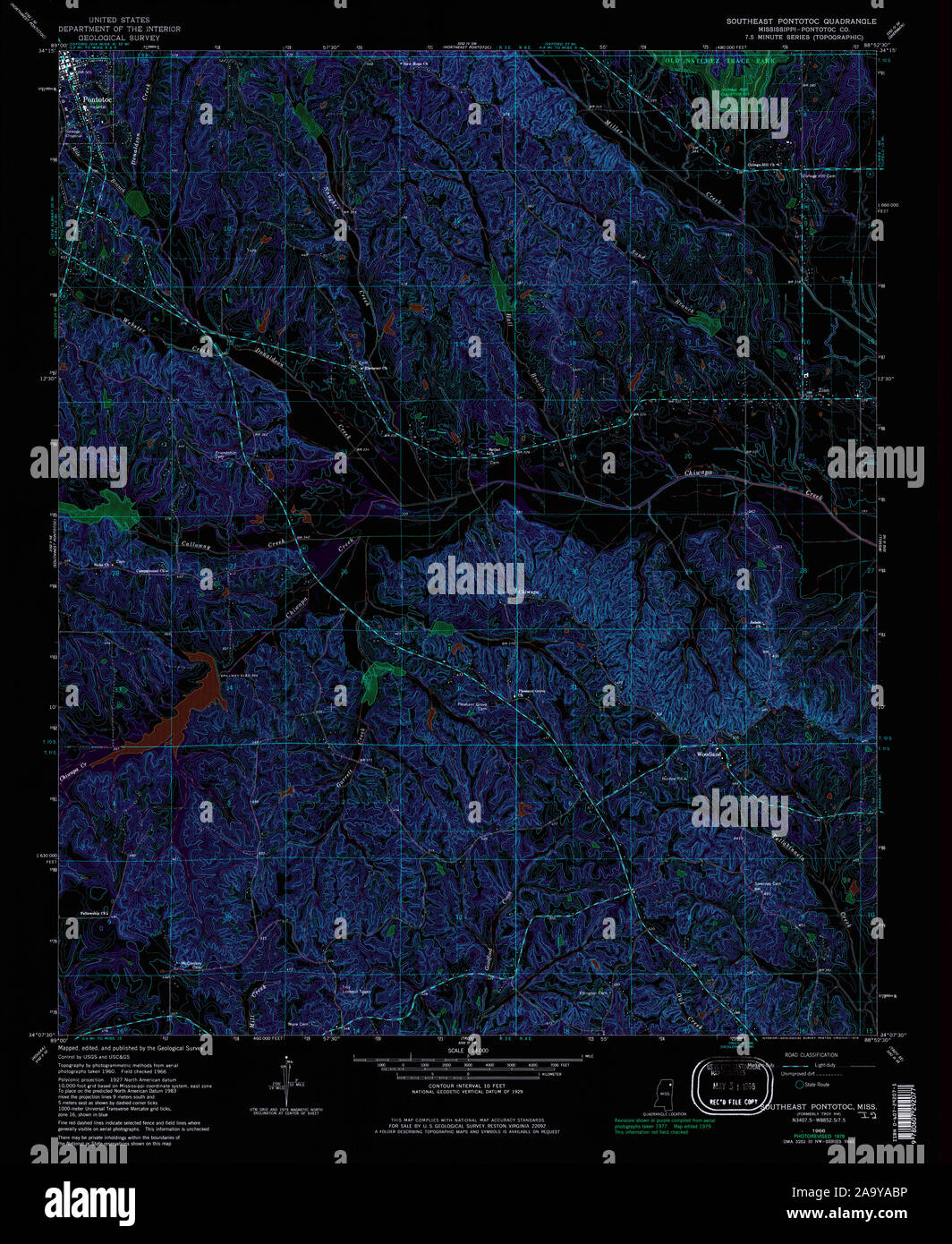 Map of pontotoc mississippi hi-res stock photography and images - Alamy