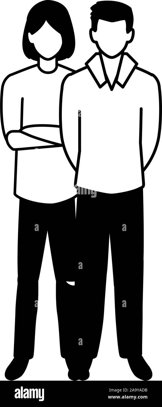 men standing faceless with different poses on white background vector ...