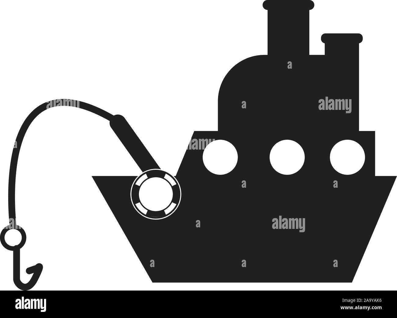 fishing boat icon on white background. flat style. fishing boat symbol ...