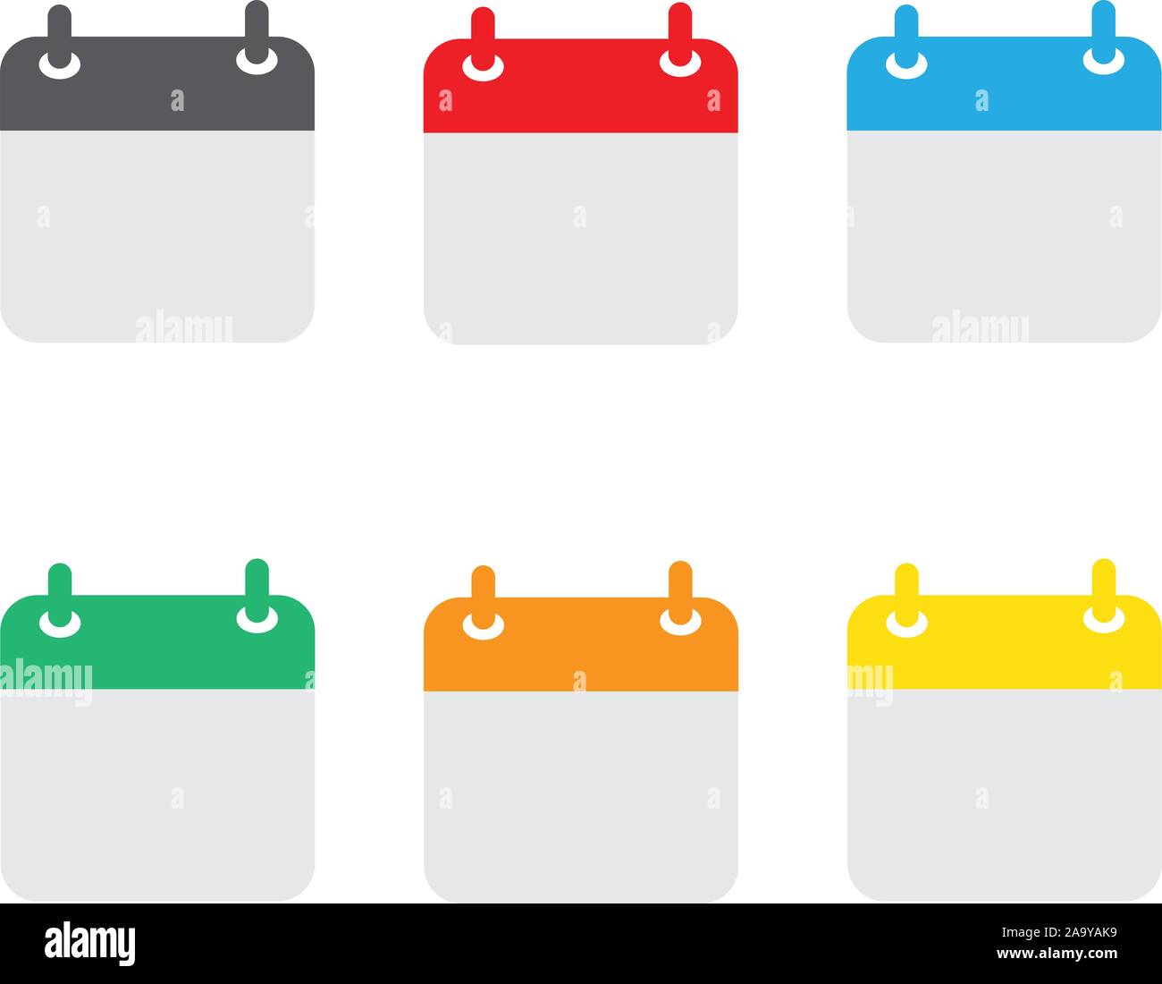 set calendar icon on white background. flat style. calendar icon for ...