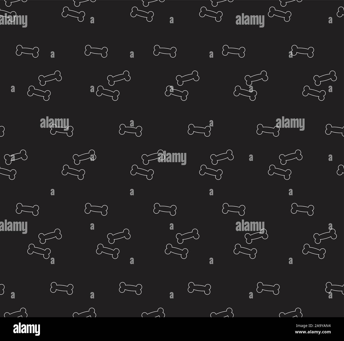 dog bone icon isolated seamless pattern on black background. dog bone ...