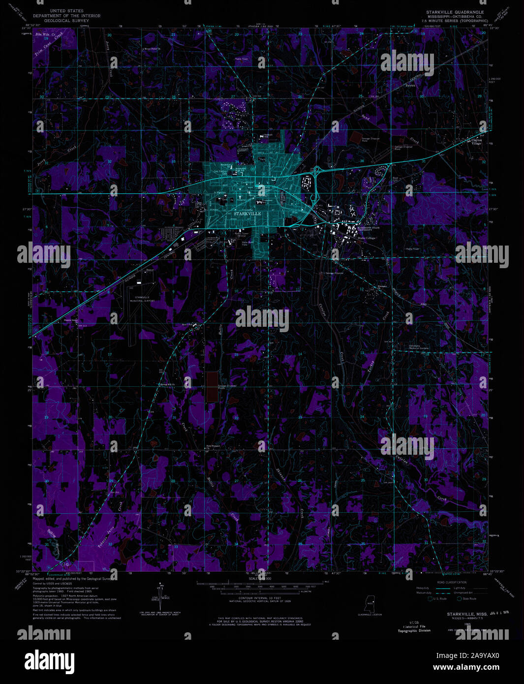 Map of starkville mississippi hi-res stock photography and images - Alamy