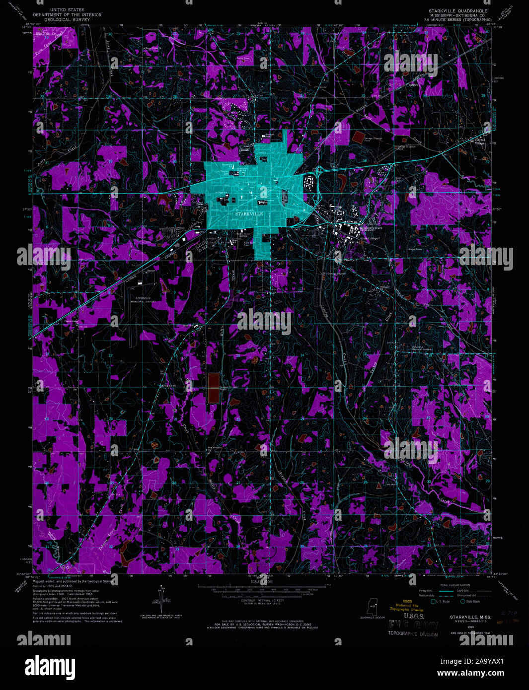 Map of starkville mississippi hi-res stock photography and images - Alamy