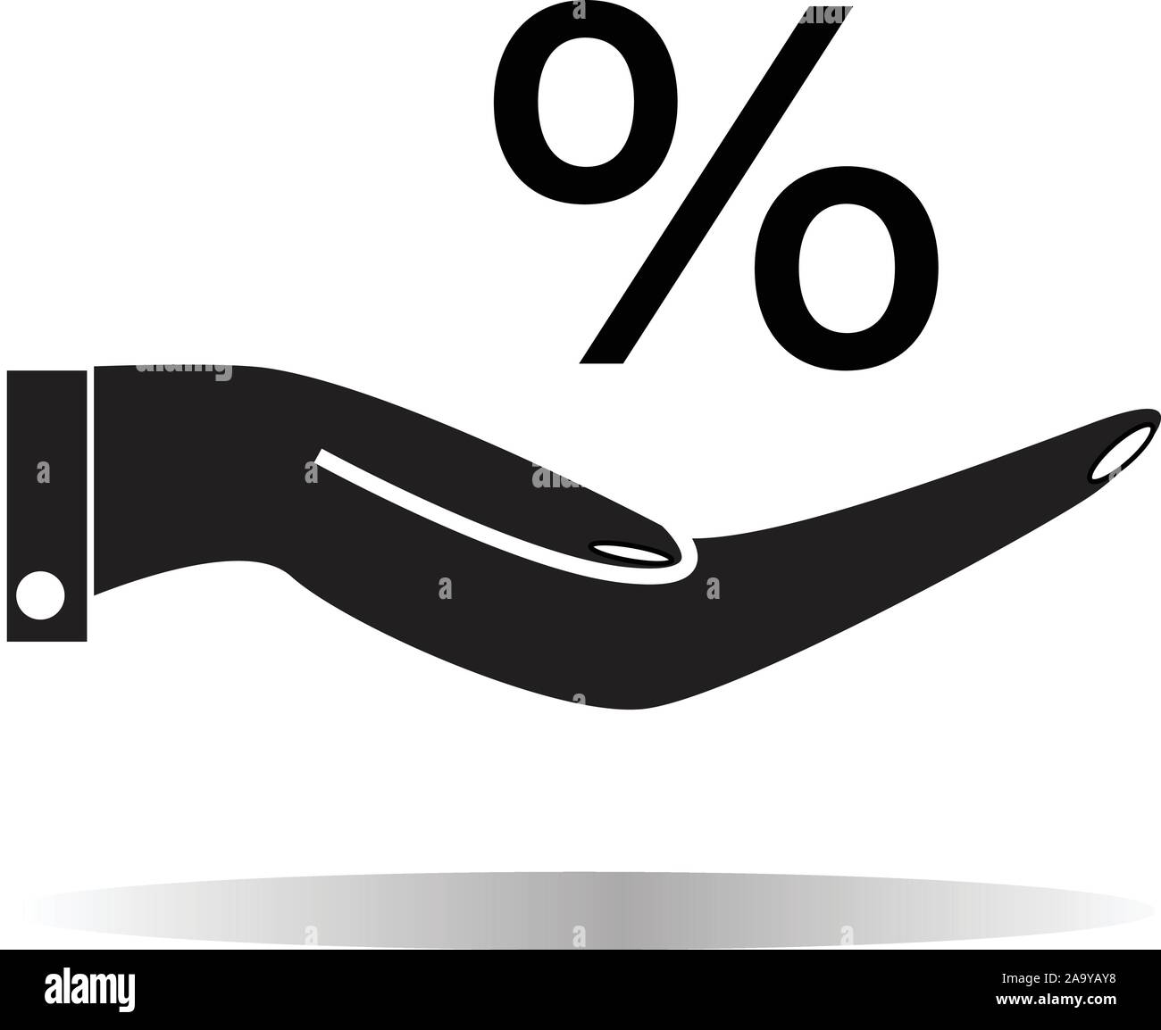 percentage on hand icon. flat style. percentage on hand symbol Stock ...