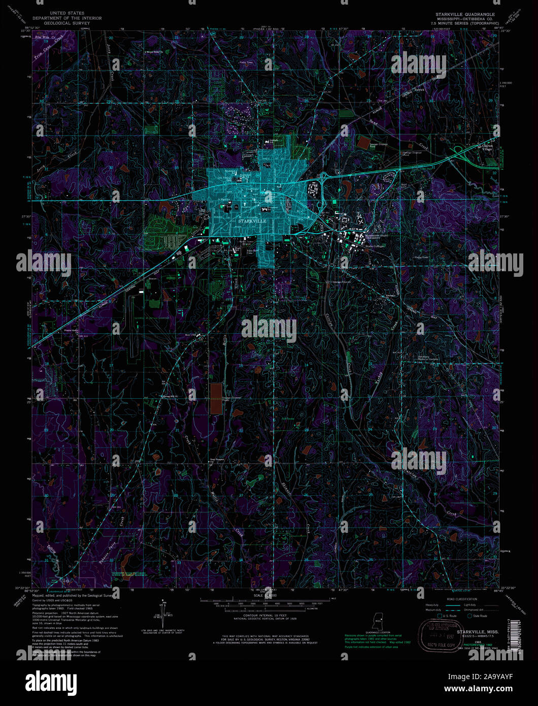Map of starkville mississippi hi-res stock photography and images - Alamy