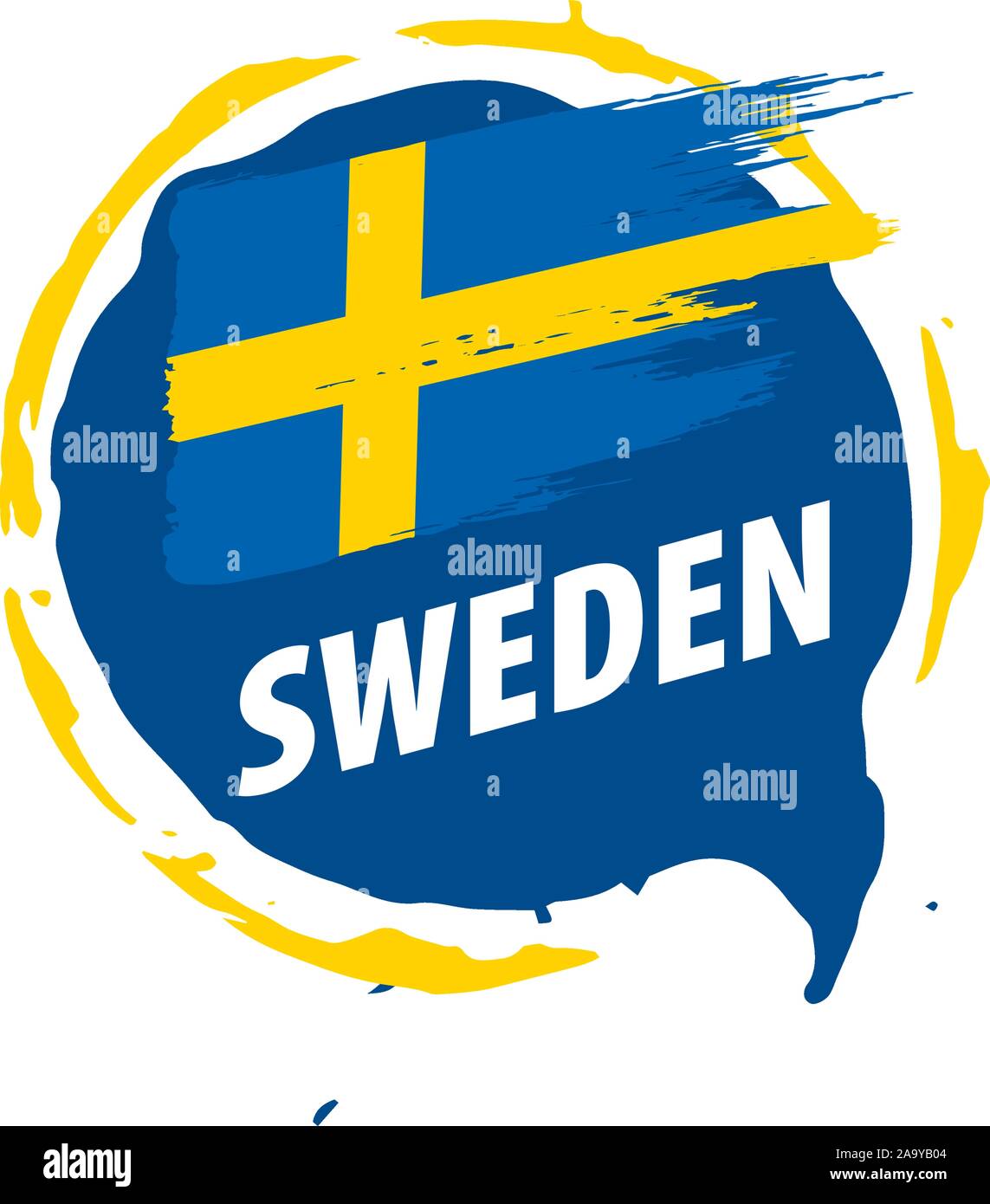 Sweden flag, vector illustration on a white background Stock Vector ...