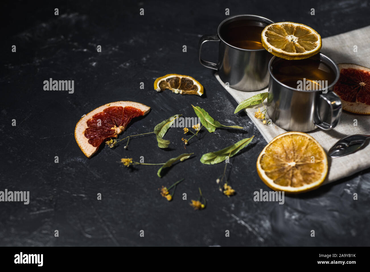 cup of healthy lemon tea with citruses Stock Photo - Alamy