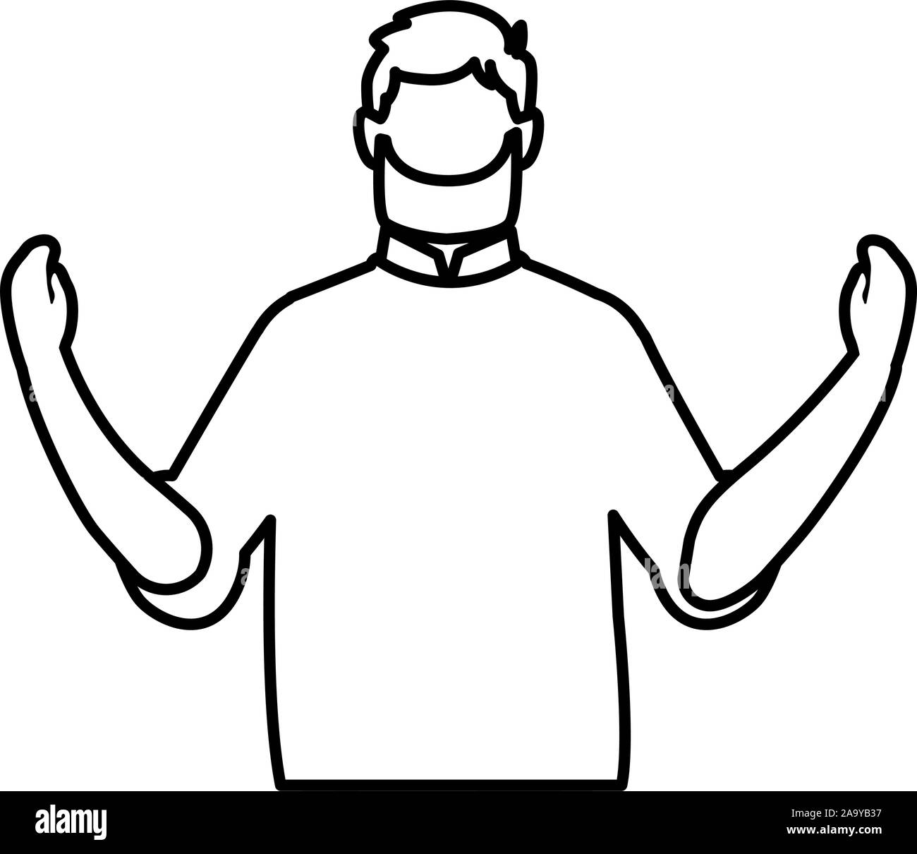 man faceless on white background vector illustration design Stock ...