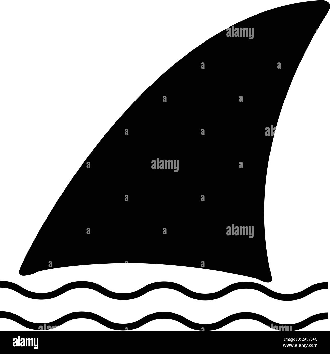 shark fin icon on white background. flat style. shark fin sign Stock ...