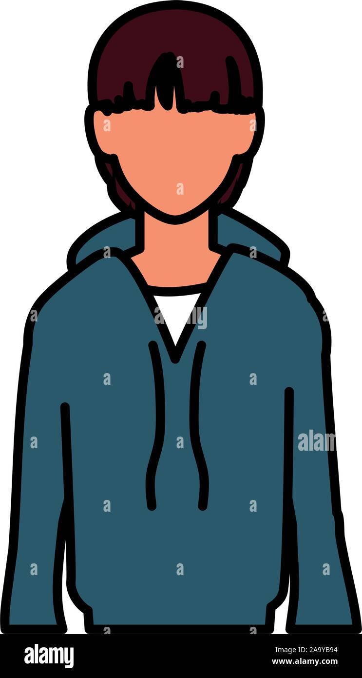 man faceless on white background vector illustration design Stock ...