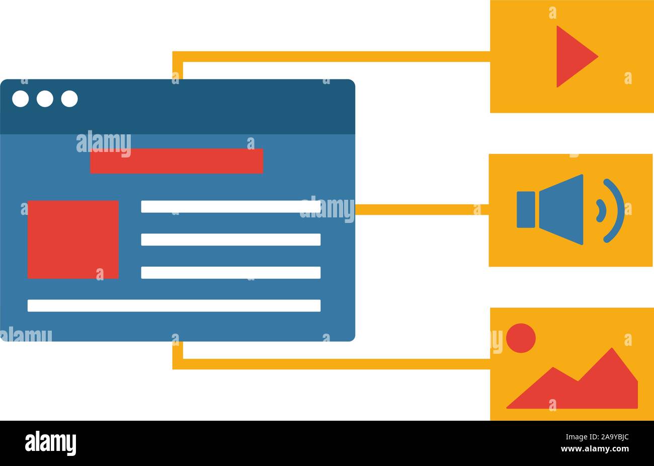 Digital Content icon. Simple flat element from content collection ...