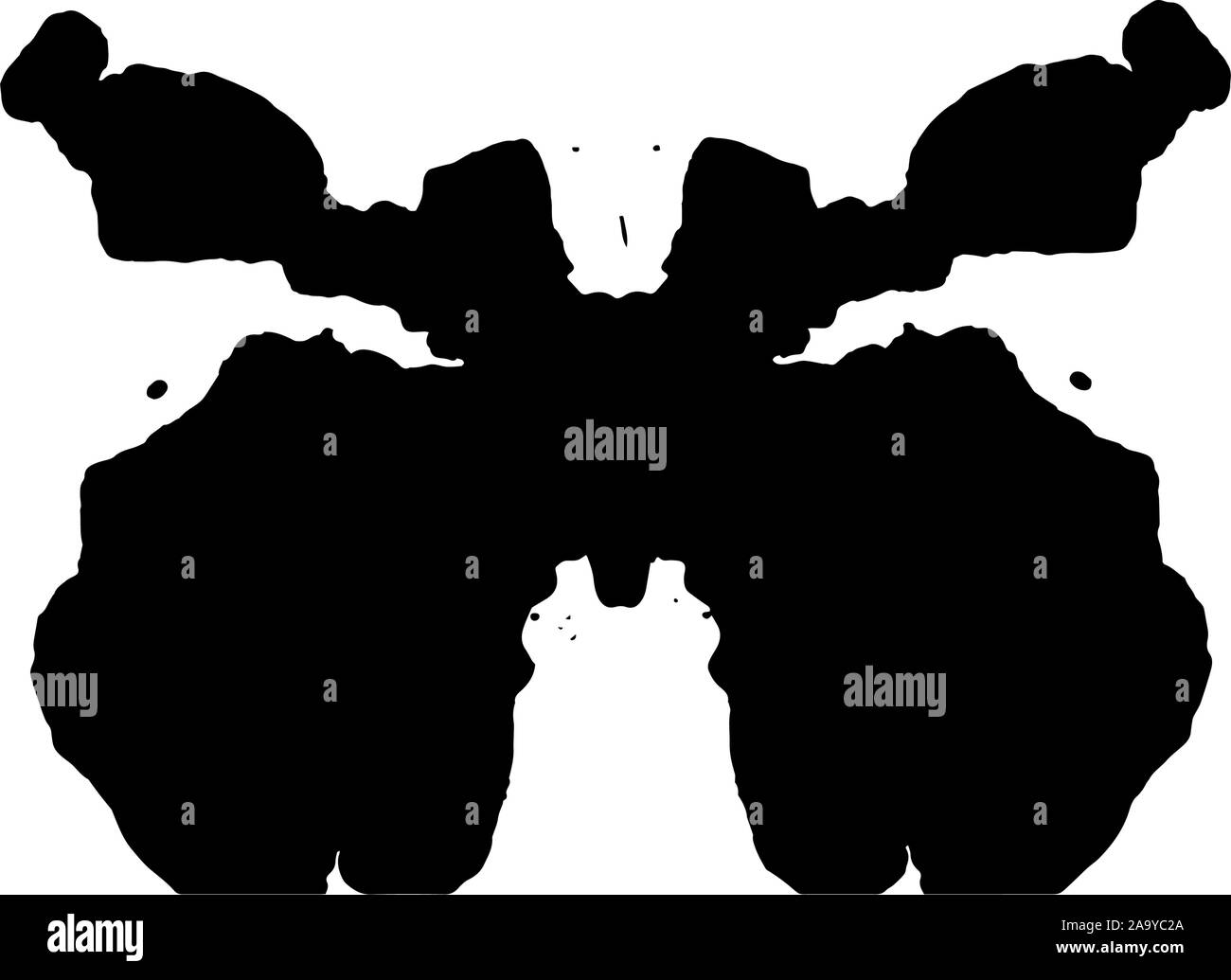 Rorschach inkblot test illustration, random symmetrical ink abstract ...