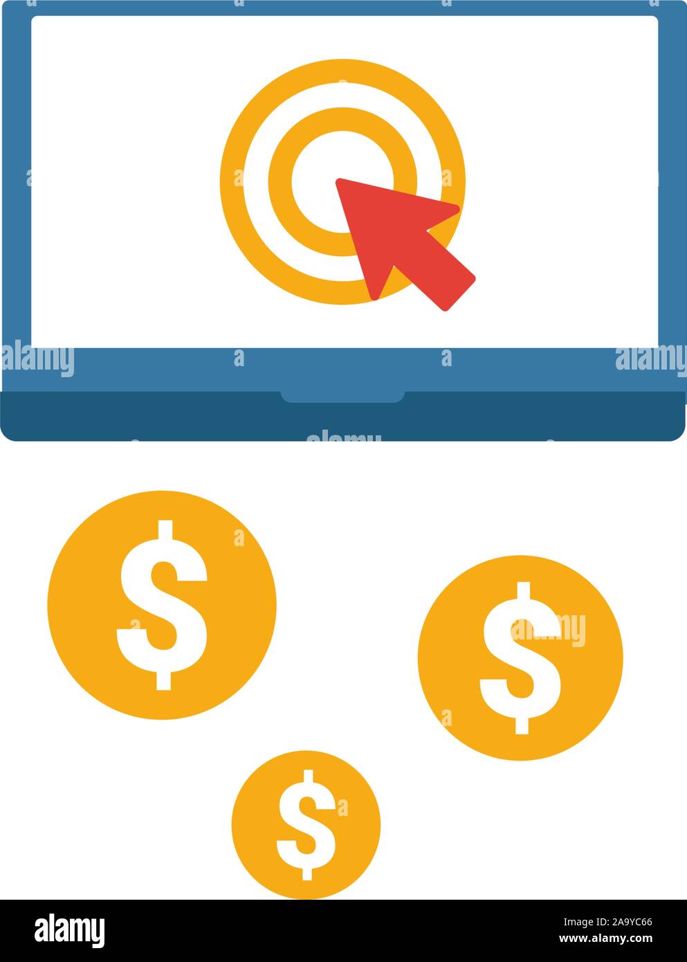 Cost Per Click icon. Simple flat element from content collection ...