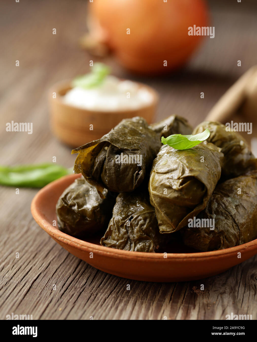traditional georgian dolma food in grape leaves Stock Photo - Alamy