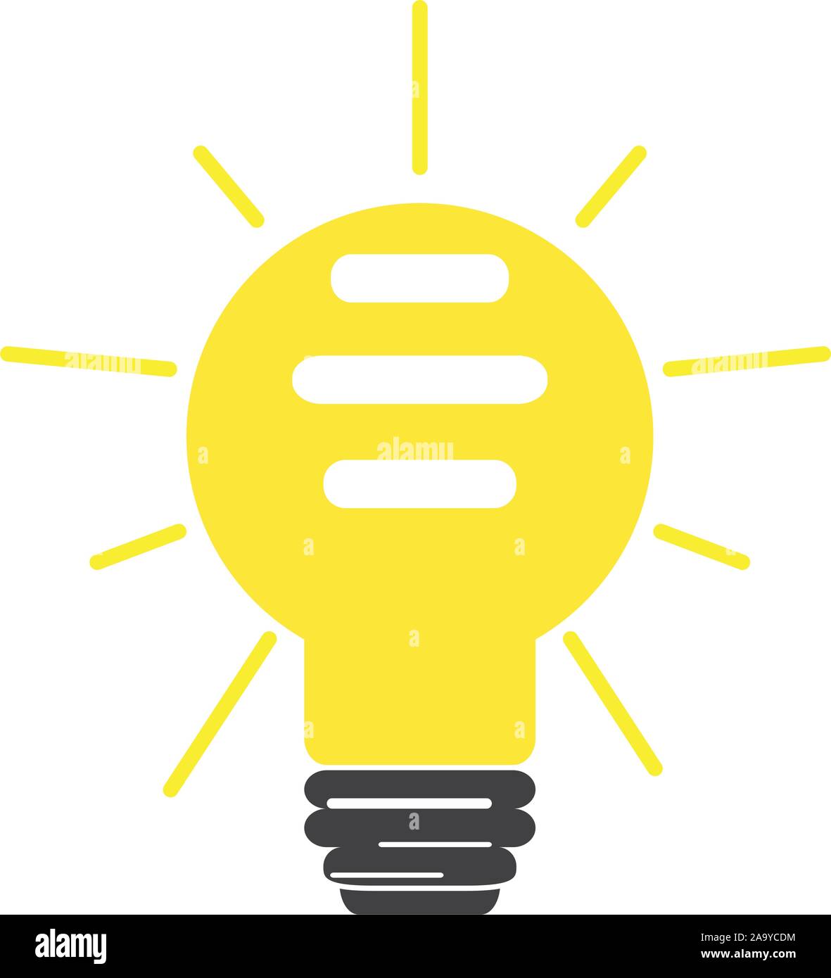 Isolated light bulb icon on a white background - Vector Stock Vector ...