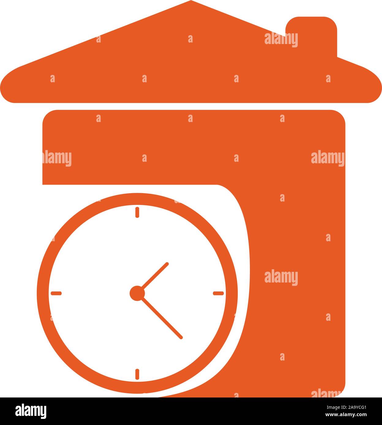 Clock in a house icon - Vector illustration Stock Vector Image & Art ...