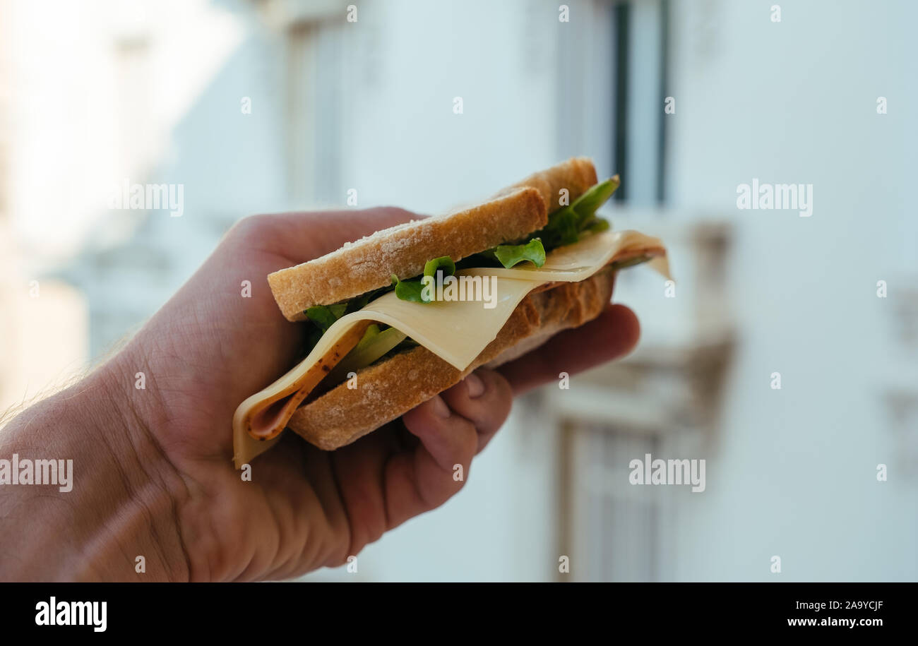 Sub sandwich in hand hi-res stock photography and images - Alamy