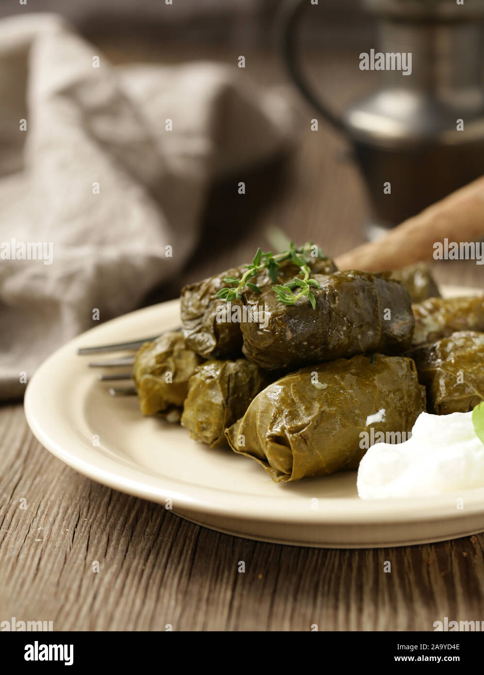 traditional georgian dolma food in grape leaves Stock Photo - Alamy