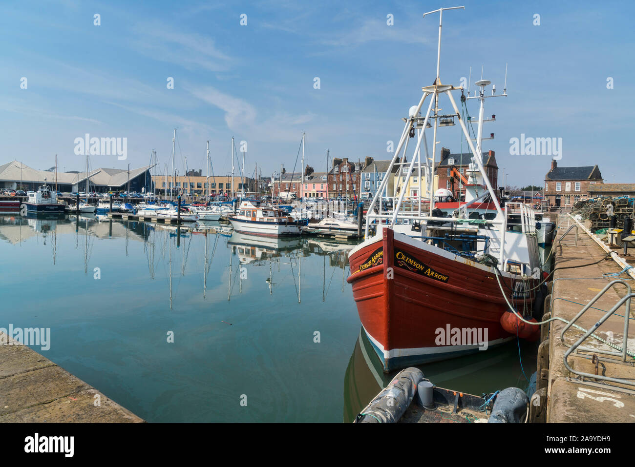 Arbroath Harbour, fishing boats, marina, Angus Region, Scotland UK ...