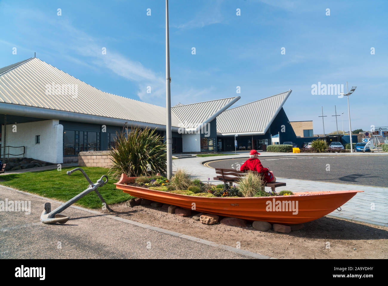Arbroath Harbour, visitor centre, Angus Region, Scotland UK Stock Photo ...