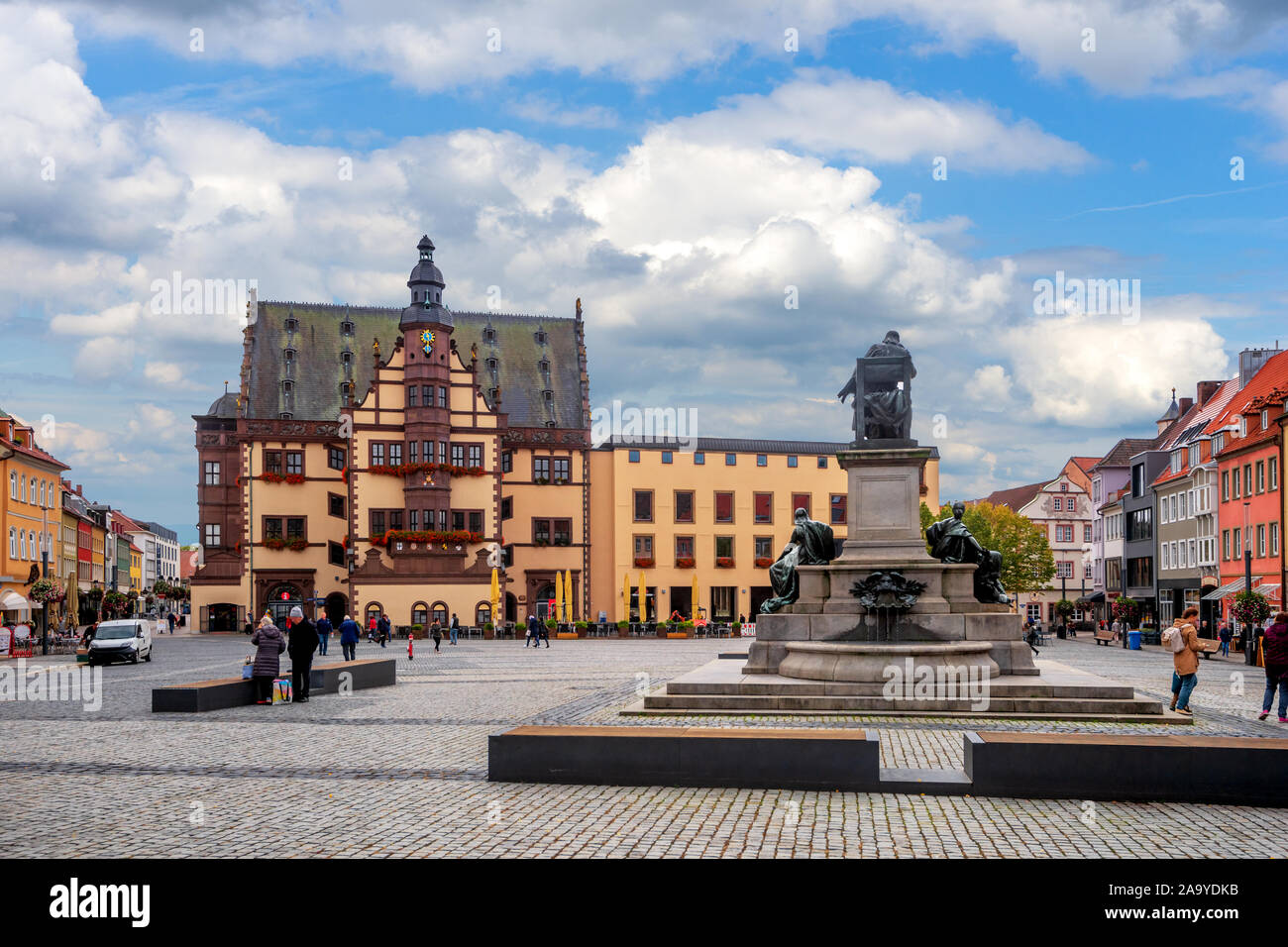 Market and City hall in Schweinfurt, Bavaria, Germany Stock Photo - Alamy