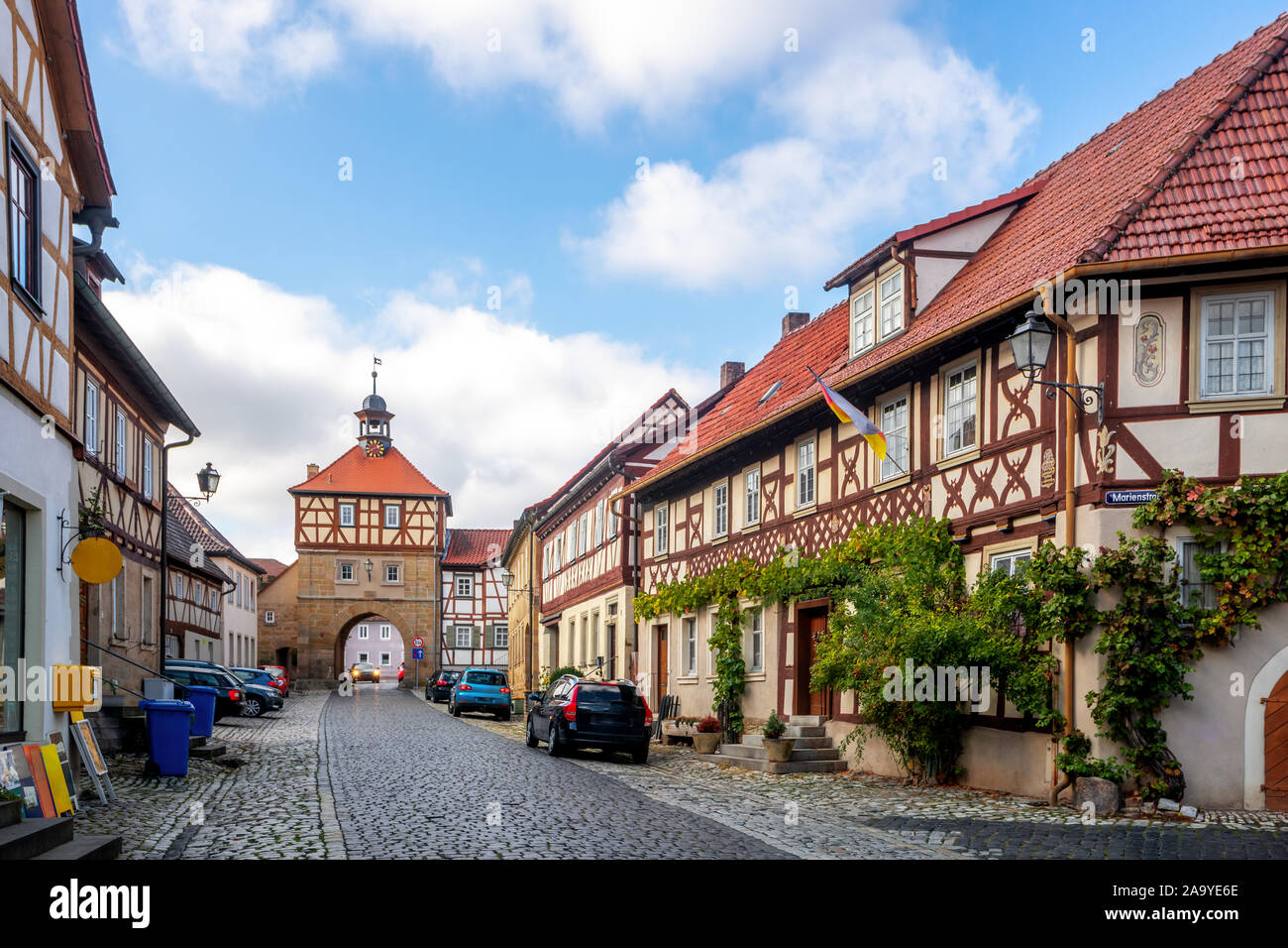 Historical town center of konigsberg in bavaria hi-res stock ...
