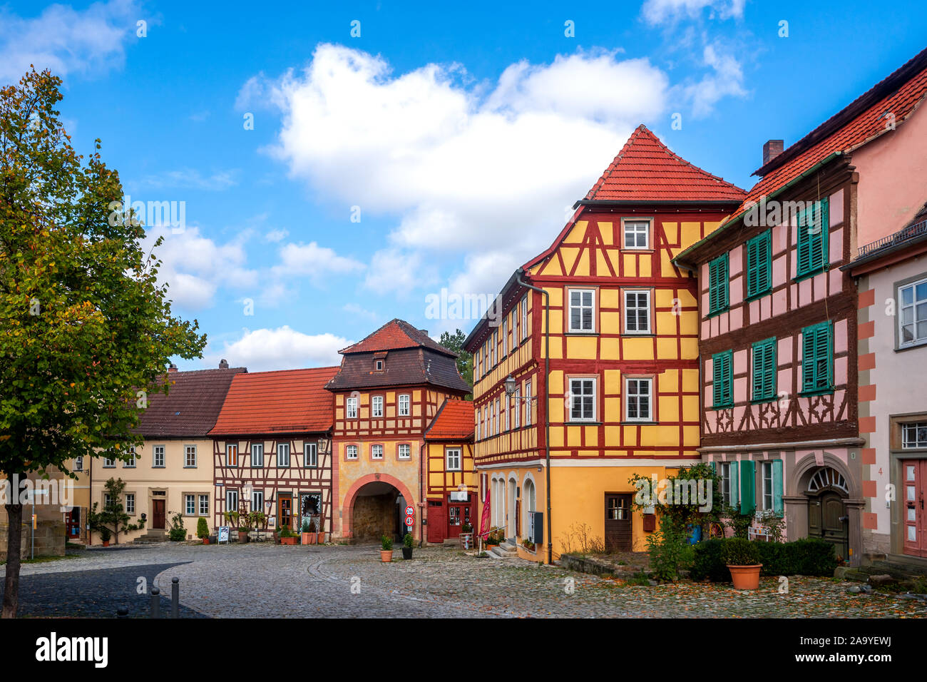 Historical town center of konigsberg in bavaria hi-res stock ...