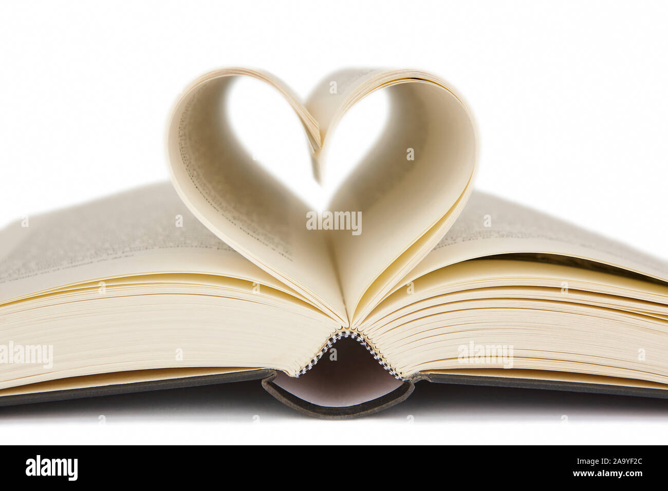 Open book with heart shaped pages. Love for reading. Isolated Stock ...
