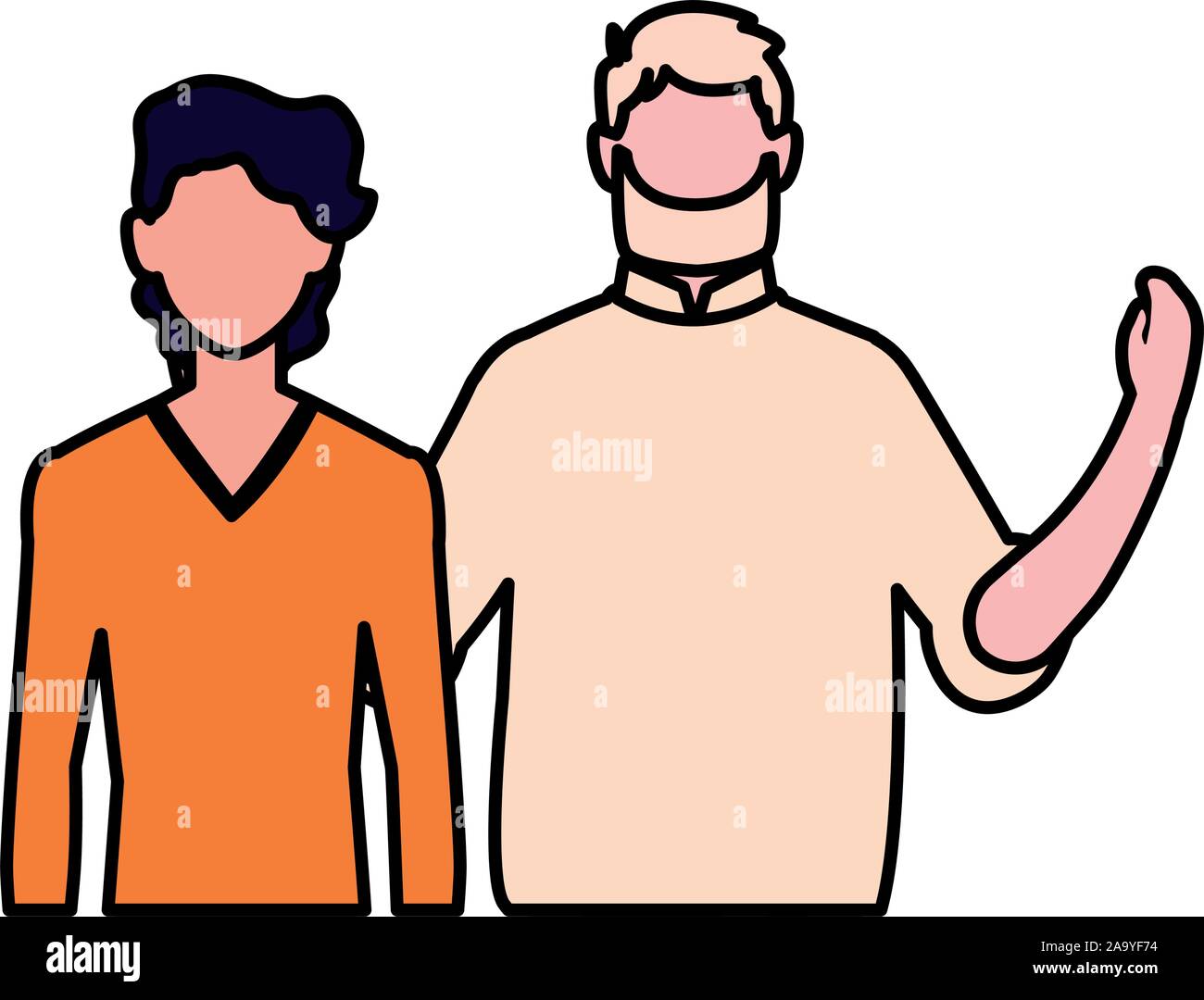 men faceless with different poses on white background vector ...