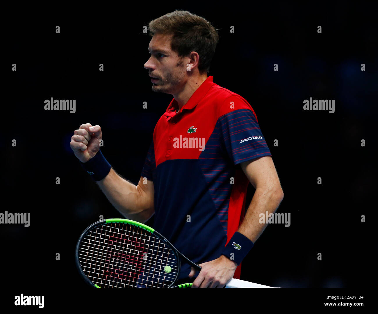 LONDON, UNITED KINGDOM. NOVEMBER 17 Nicolas Mahut (FRA) in action ...