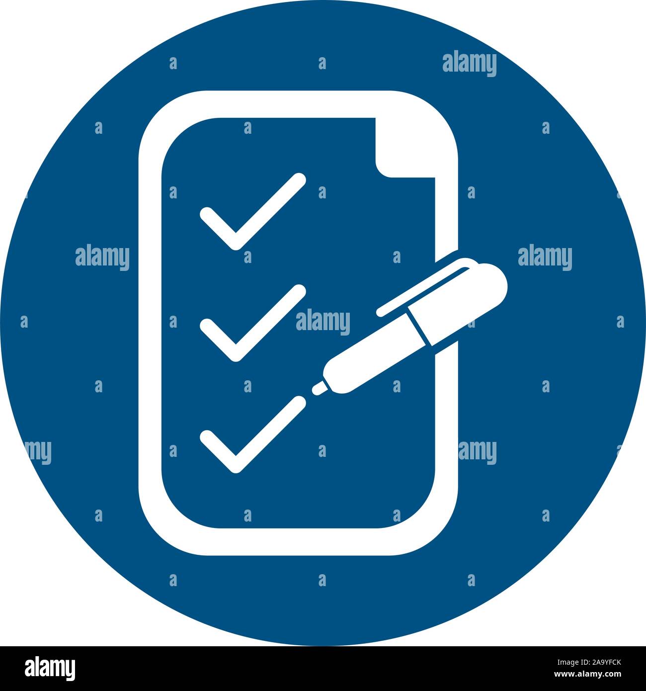 checklist and pen flat icon Stock Vector Image & Art - Alamy