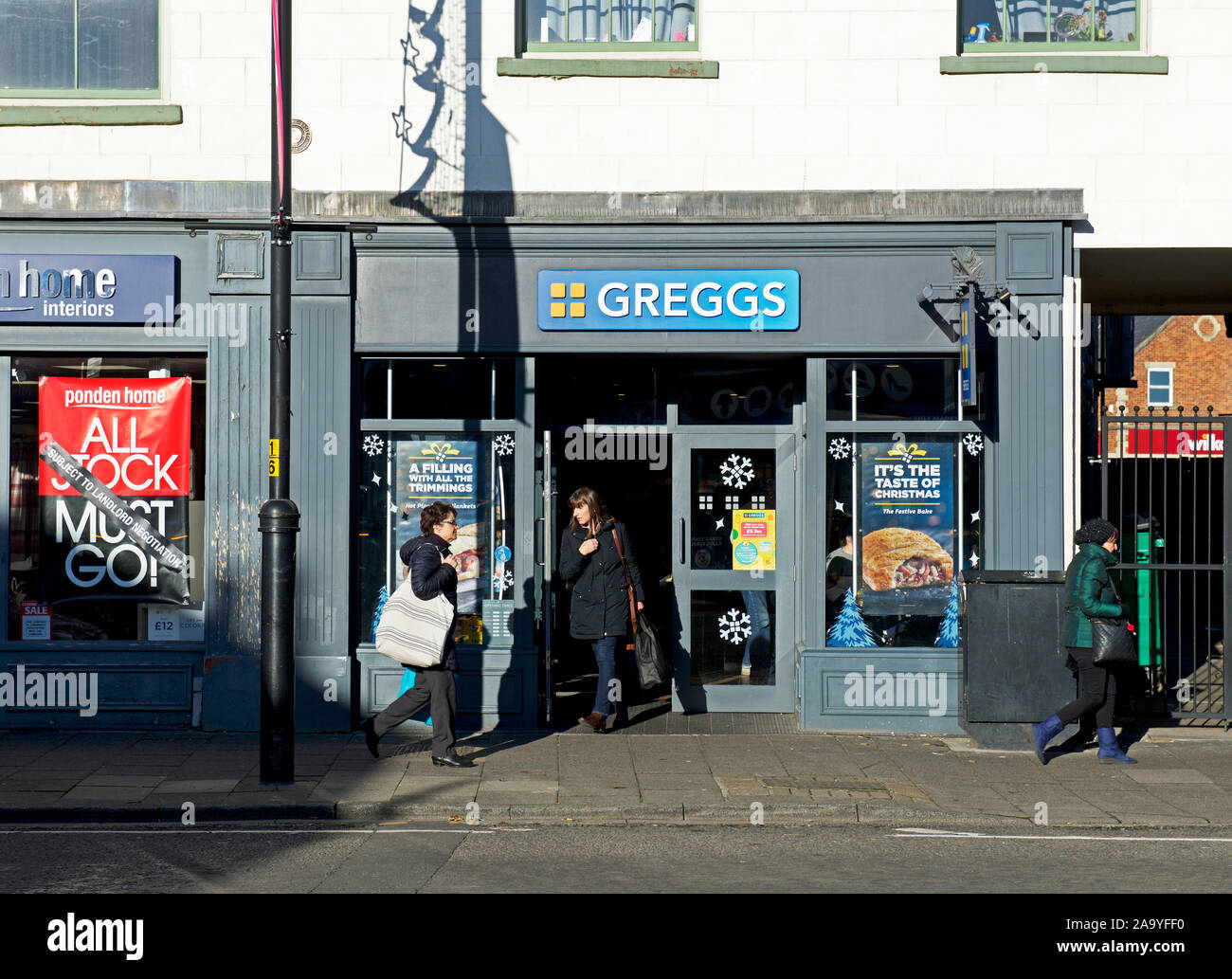 A branch of Greggs, a take-away food shop, in Selby, North Yorkshire ...