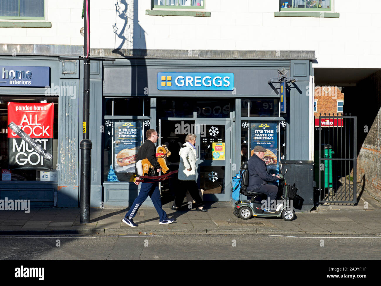 A branch of Greggs, a take-away food shop, in Selby, North Yorkshire ...