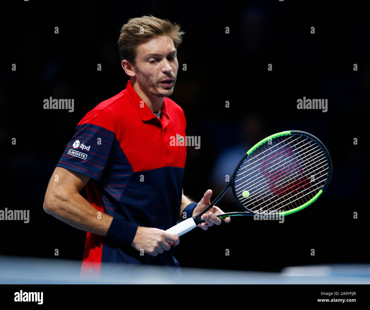 LONDON, UNITED KINGDOM. NOVEMBER 17 Nicolas Mahut (FRA) in action ...