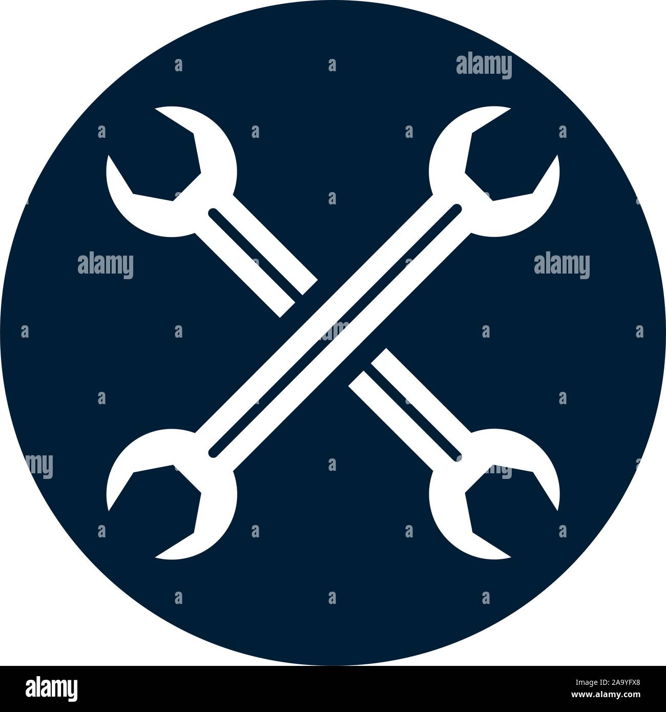 wrench crossed mechanic tools flat icons Stock Vector Image & Art - Alamy