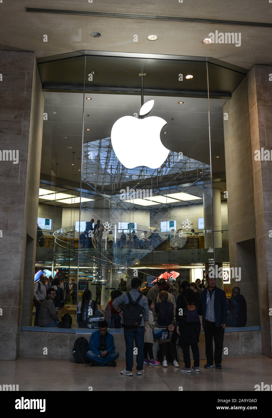 Paris, France - Oct 3, 2018. Apple Store in the Carrousel du Louvre ...
