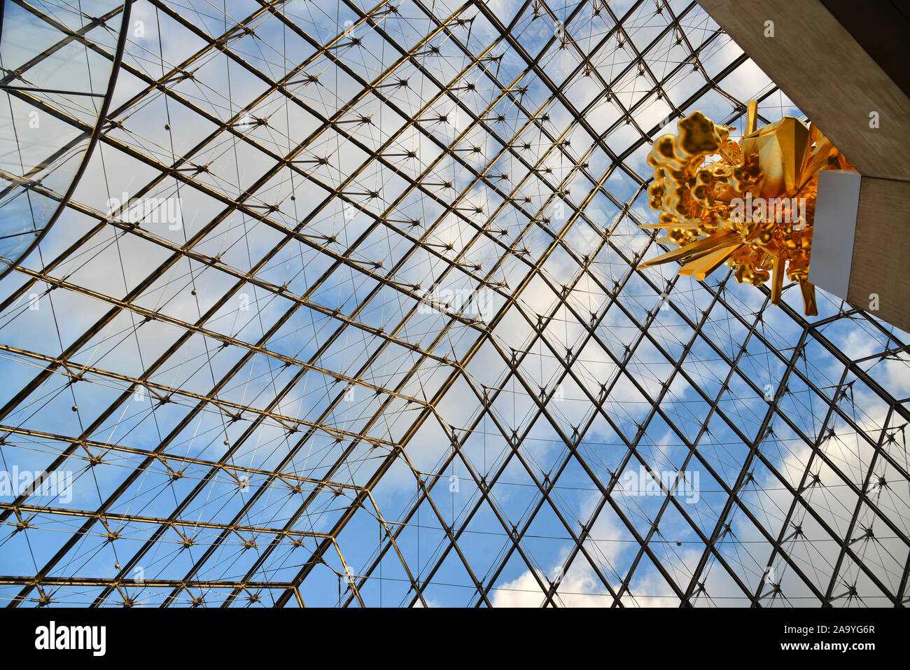 Paris, France - Oct 3, 2018. Glass Pyramid of Louvre Museum in Paris ...