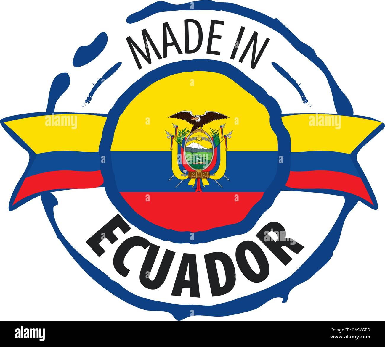 Ecuador flag, vector illustration on a white background Stock Vector ...