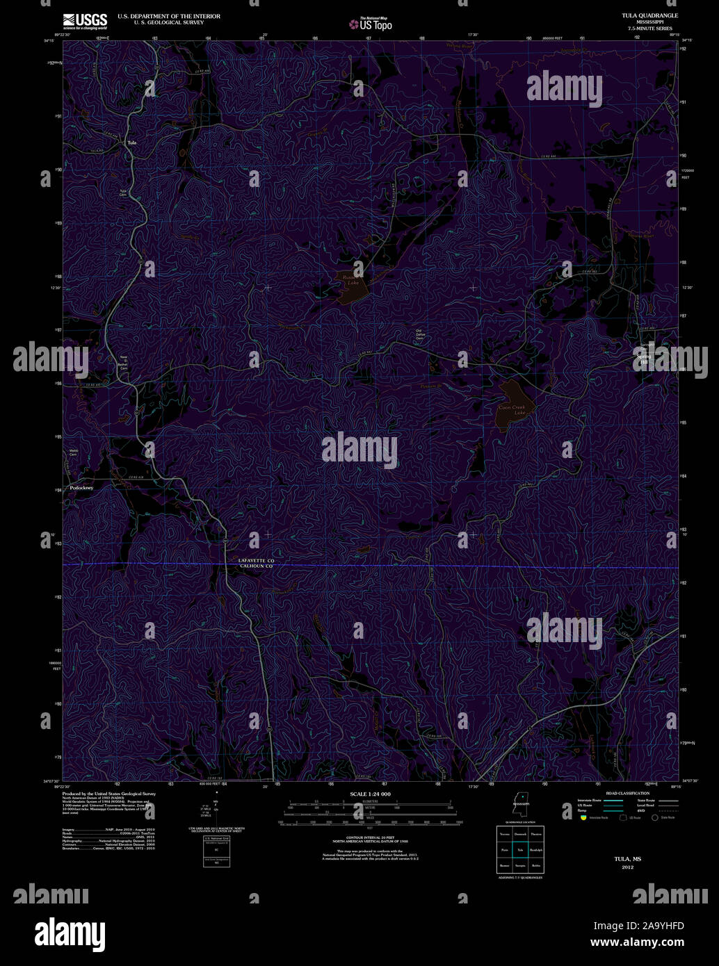 USGS TOPO Map Mississippi MS Tula 20120321 TM Inverted Restoration ...