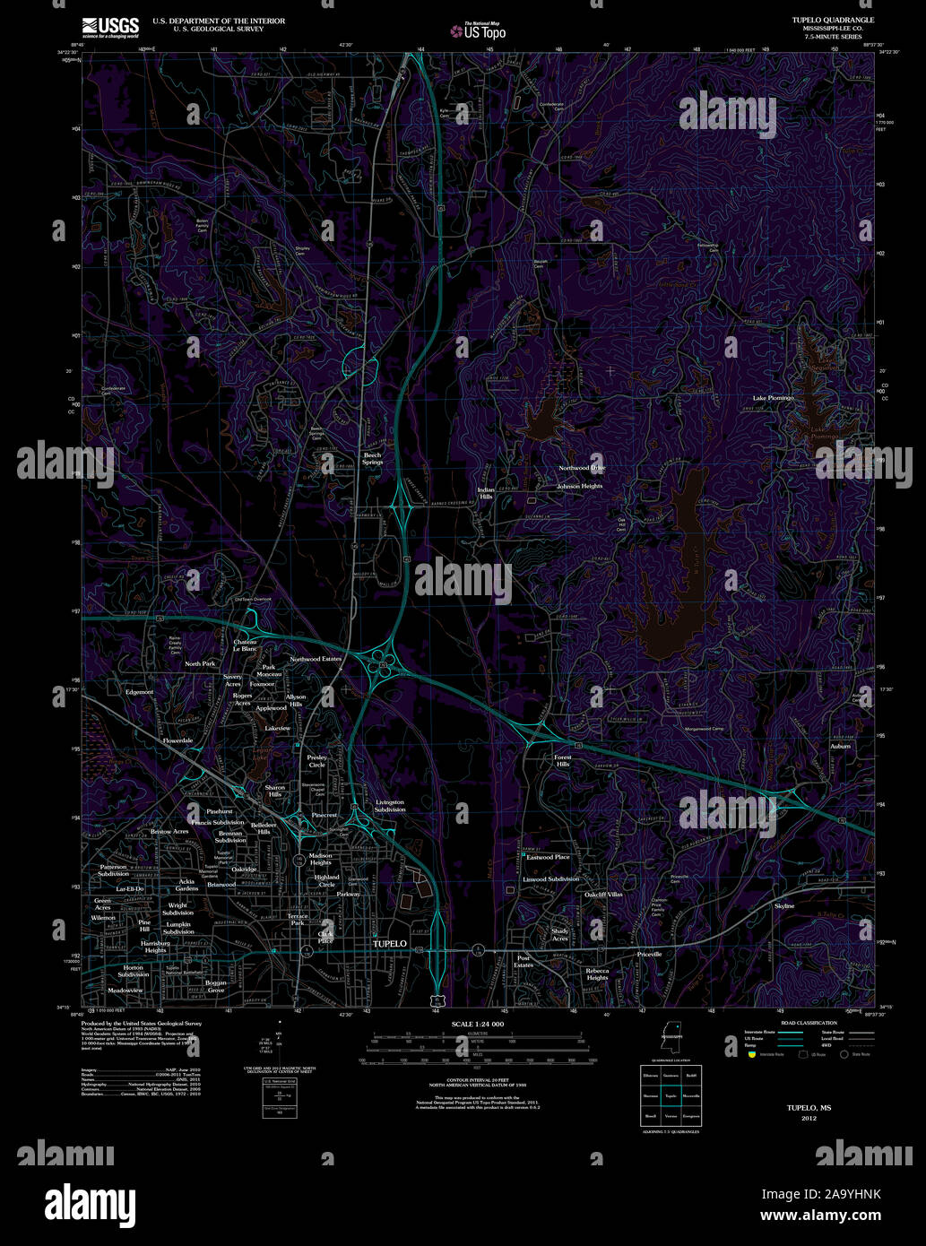 Tupelo map hi-res stock photography and images - Alamy
