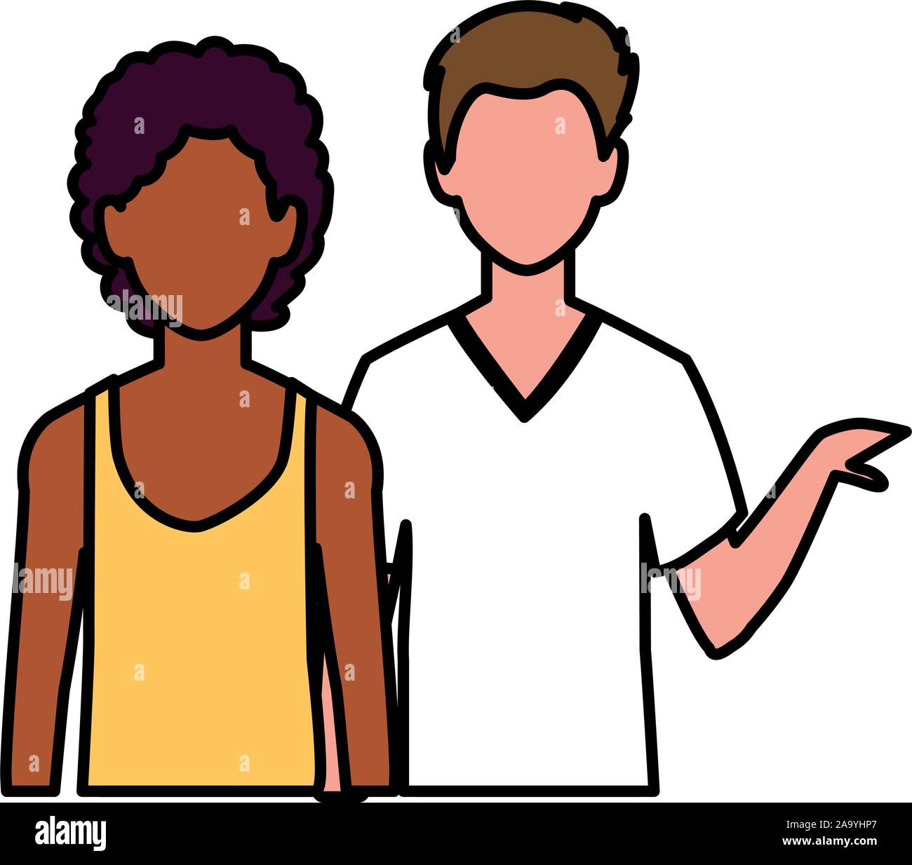 men faceless with different poses on white background vector ...