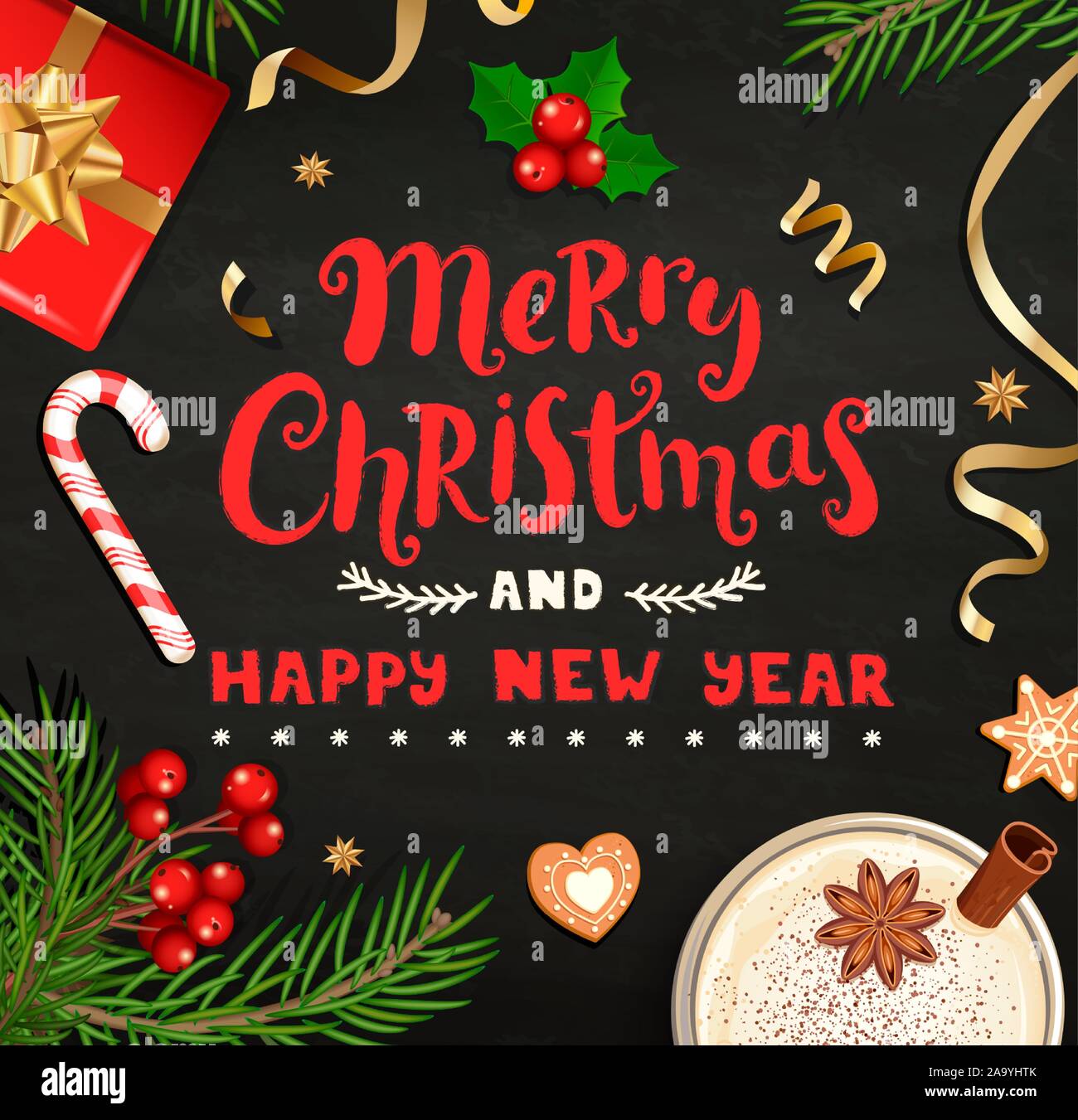 Red cup homemade christmas Stock Vector Images - Alamy