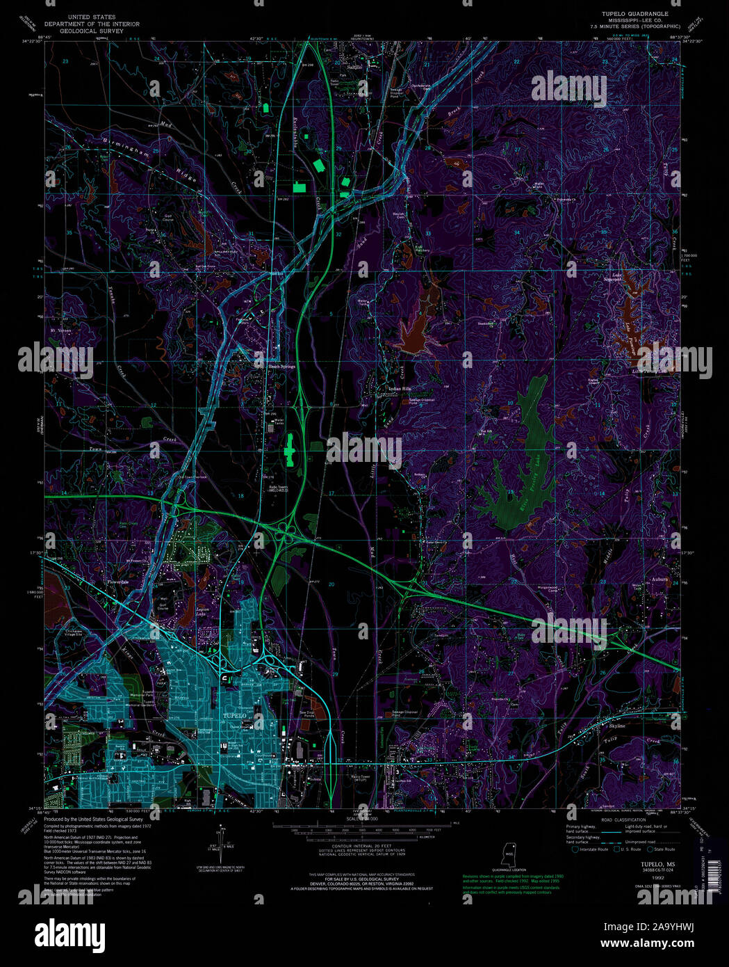 Tupelo mississippi map hi-res stock photography and images - Alamy