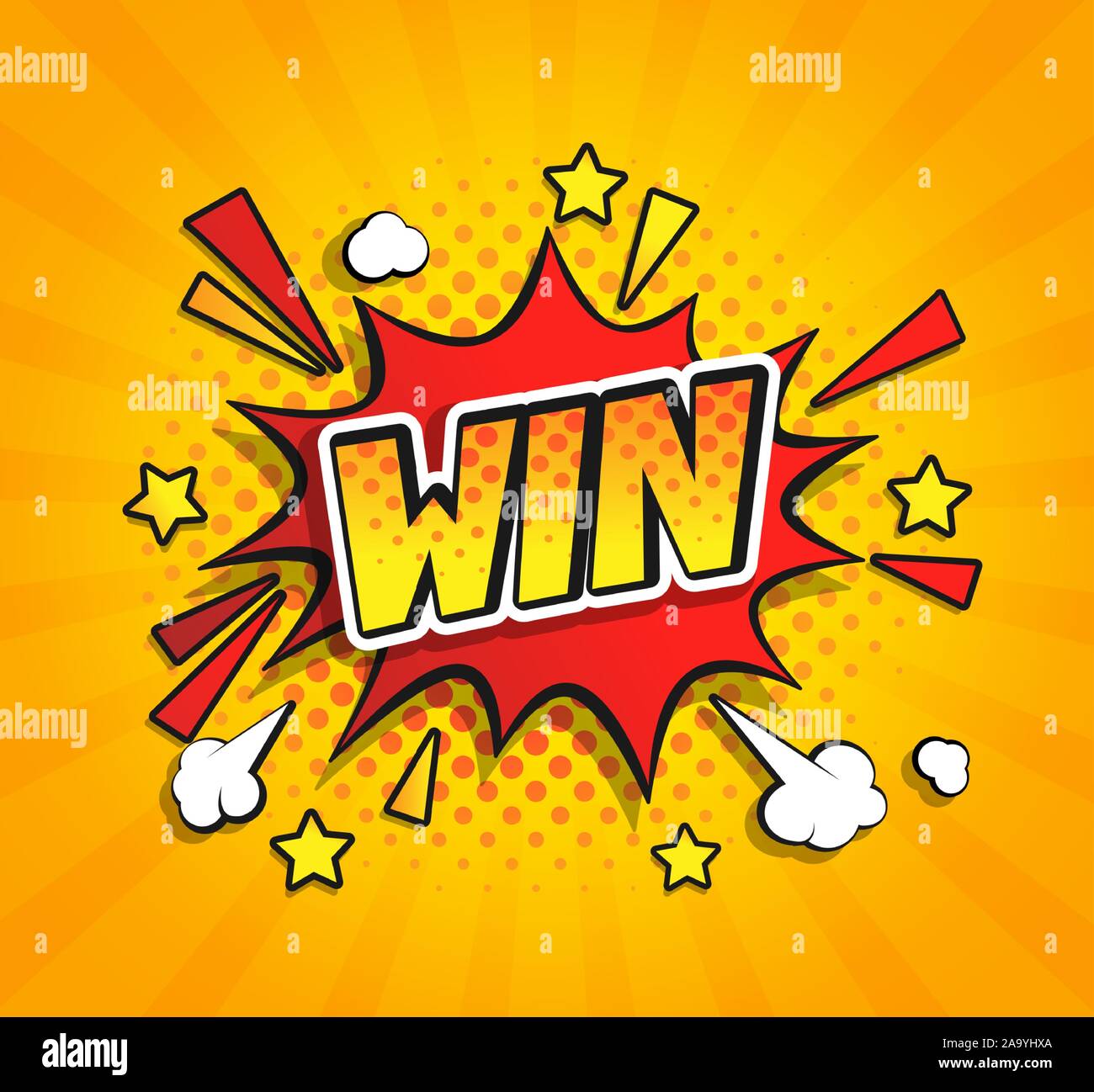 Comic speech bubble win Stock Vector Image & Art - Alamy
