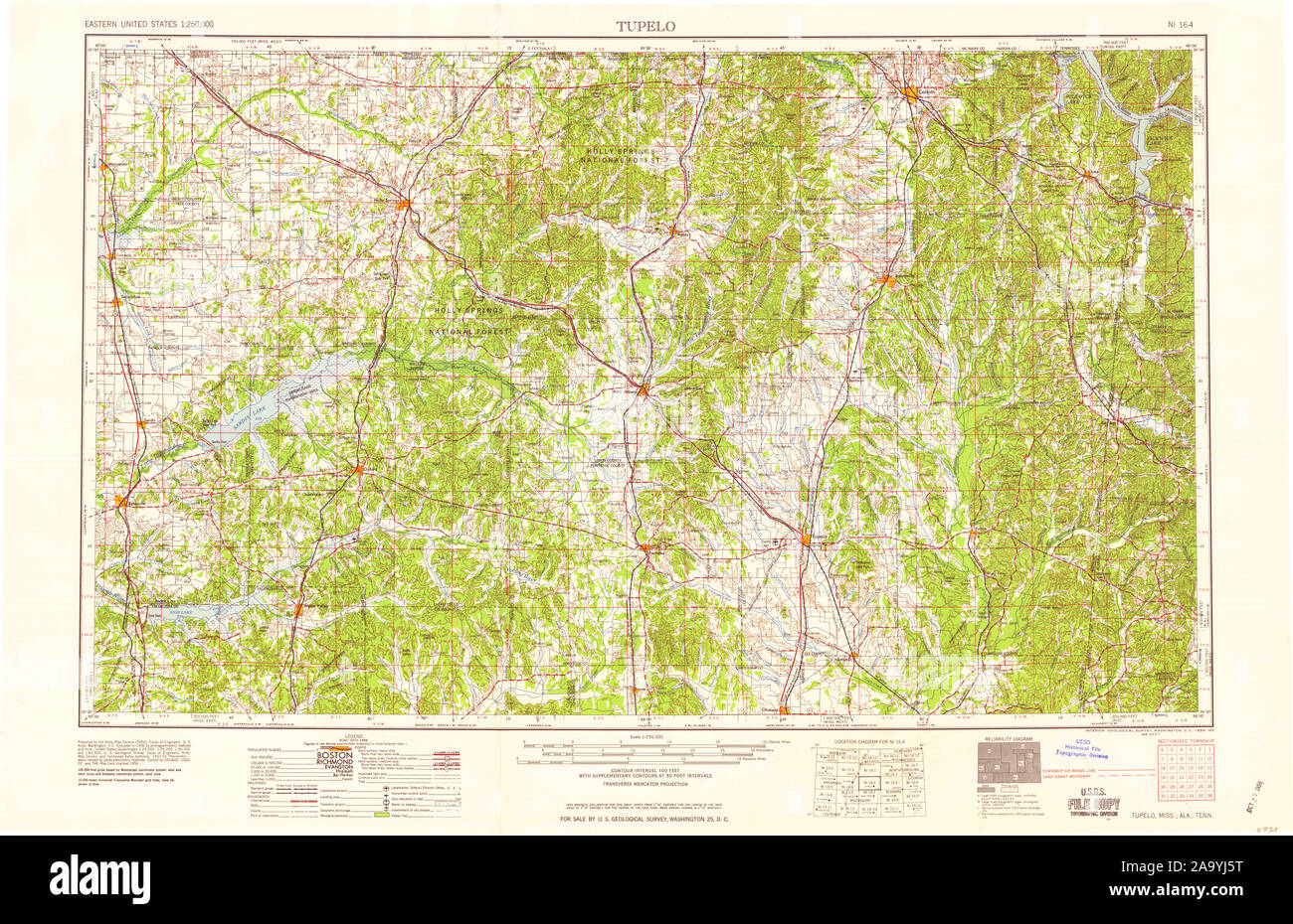 Map of tupelo mississippi hi-res stock photography and images - Alamy