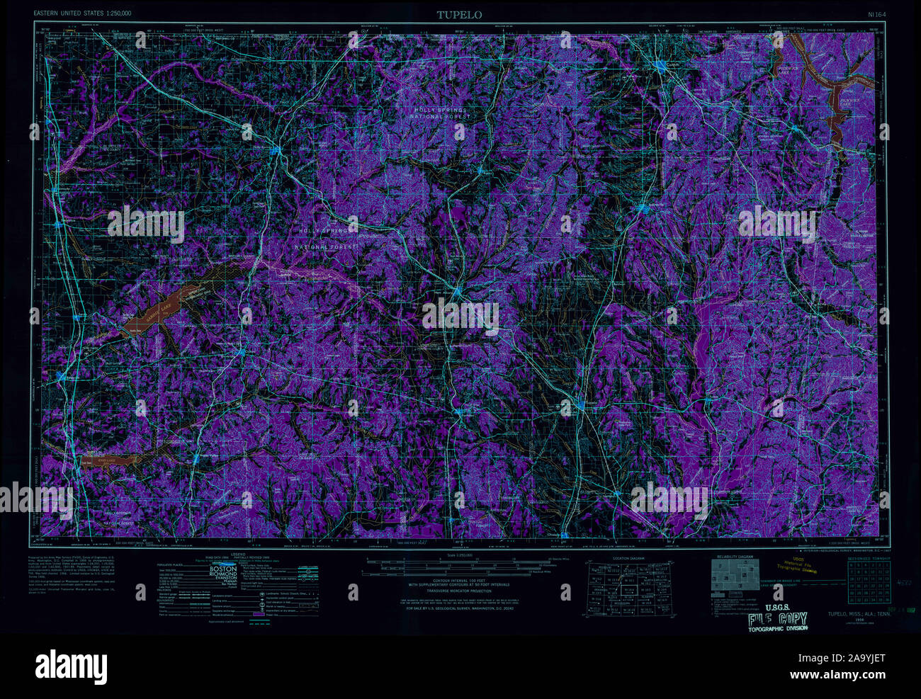 Map of tupelo mississippi hi-res stock photography and images - Alamy