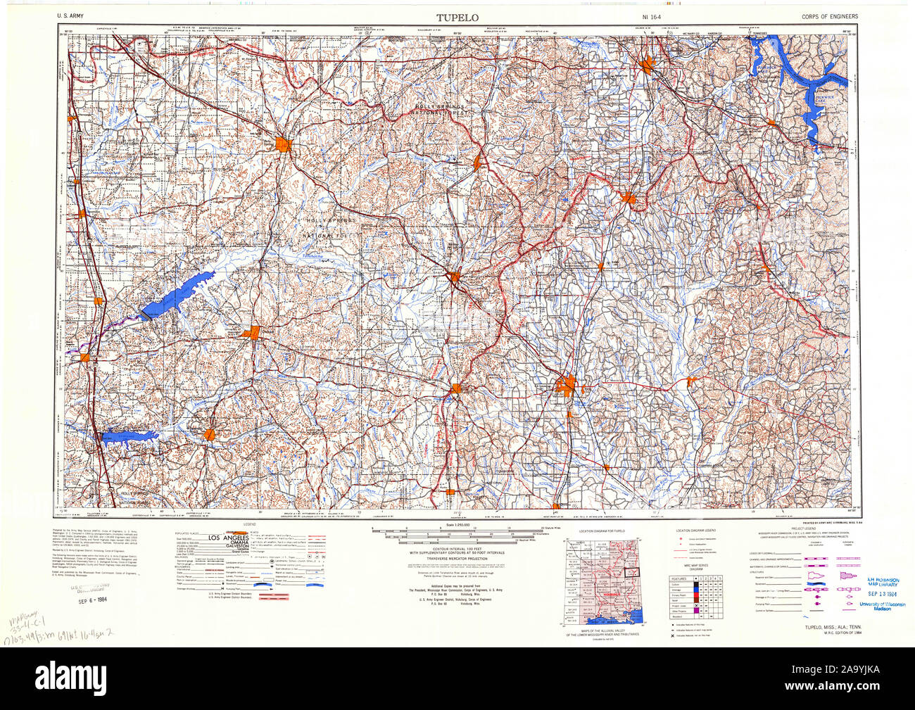 Map of tupelo mississippi hi-res stock photography and images - Alamy