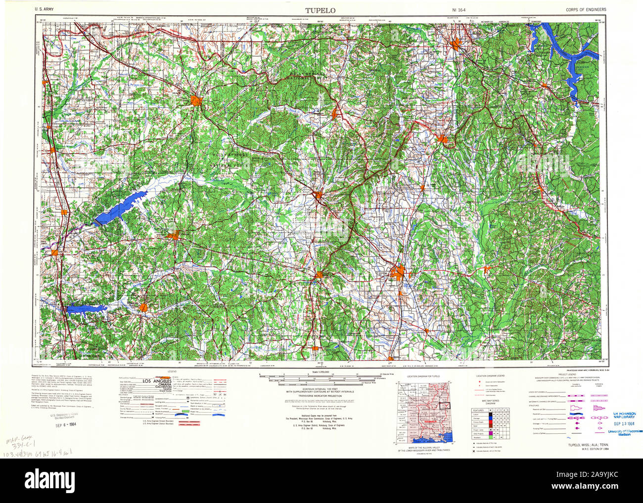 Map of tupelo hi-res stock photography and images - Alamy