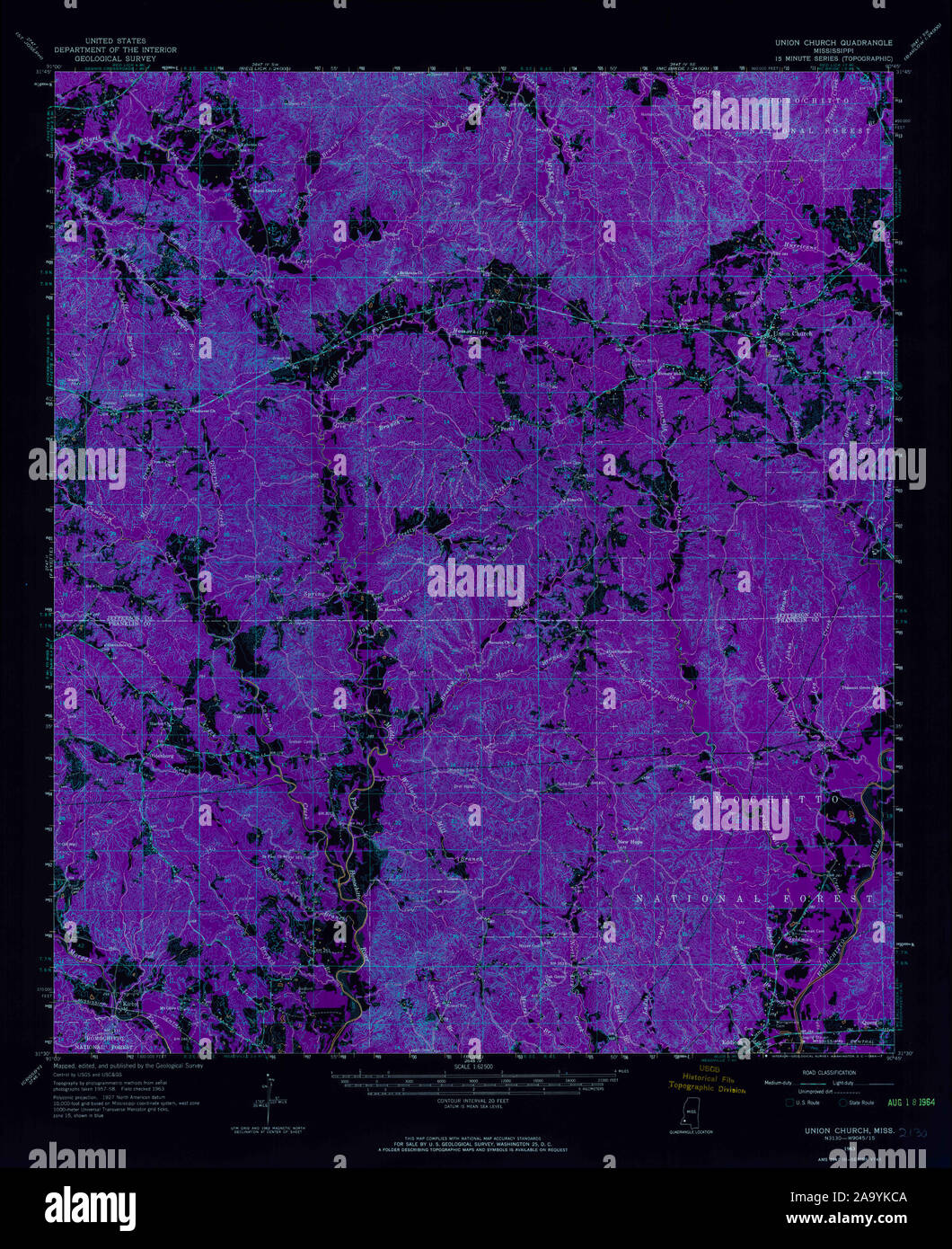 Union church mississippi map hi-res stock photography and images - Alamy