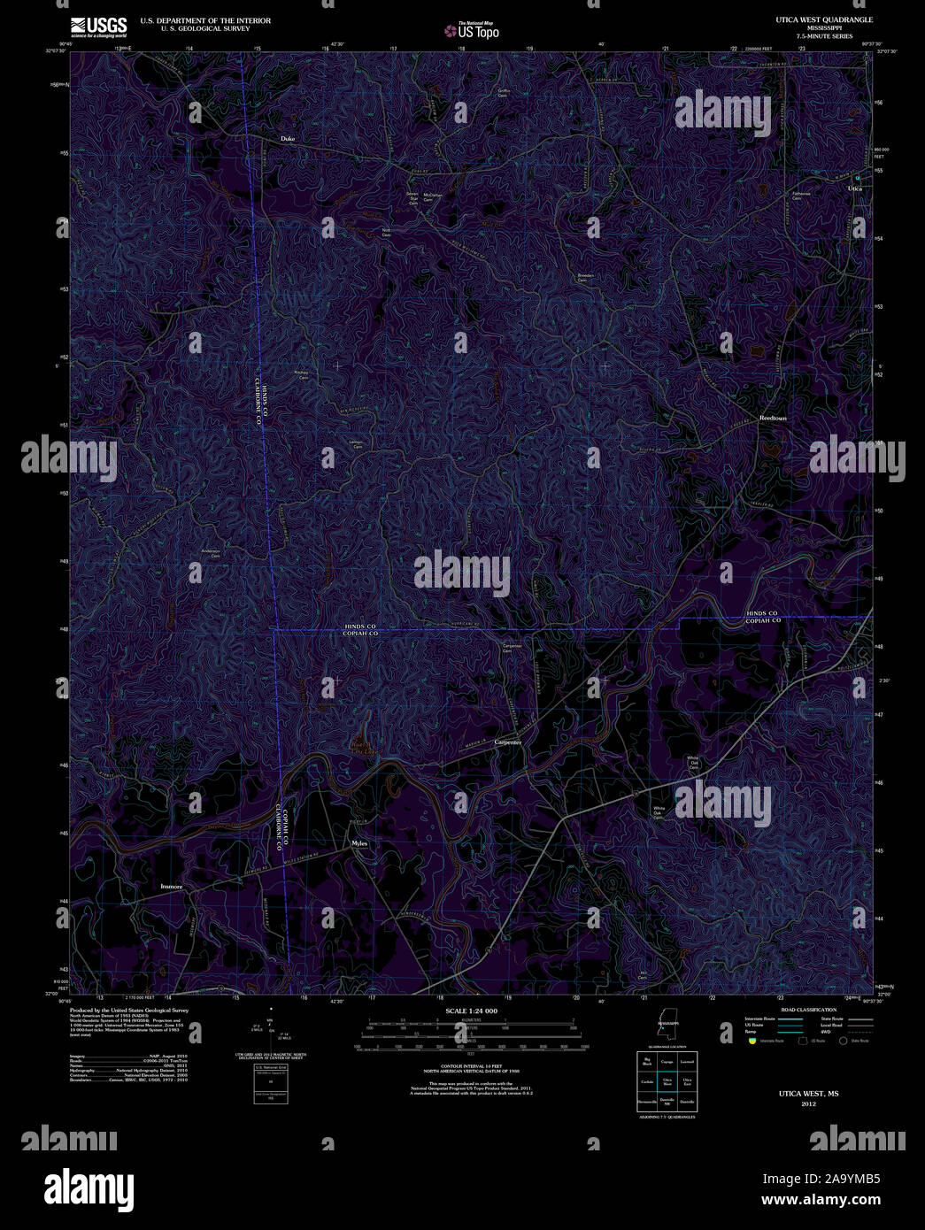 Map of utica mississippi hi-res stock photography and images - Alamy